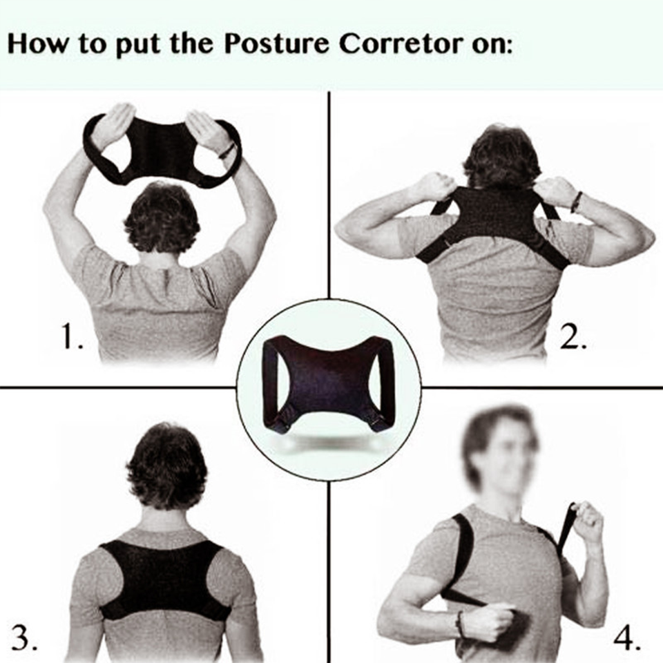 Adjustable Posture Corrector Back Shoulder Support Correct Brace Belt ...