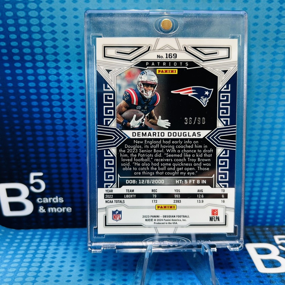 2023 Panini Obsidian Demario Douglas #169 Rookie RC 36/90 Asia Red ...