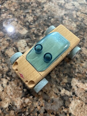 2007 Calello Authentic Automoblox Teal Blue Car Wooden Toy Buildable | eBay