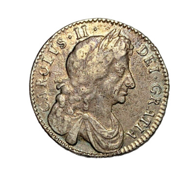 ENGLAND, Charles II, Silver Halfcrown, 1679, fourth bust, edge T. PRIMO ...