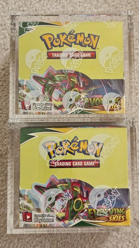 Pokemon SWSH Evolving Skies Booster Box Sealed w/Acrylic Case 2x - Case ...