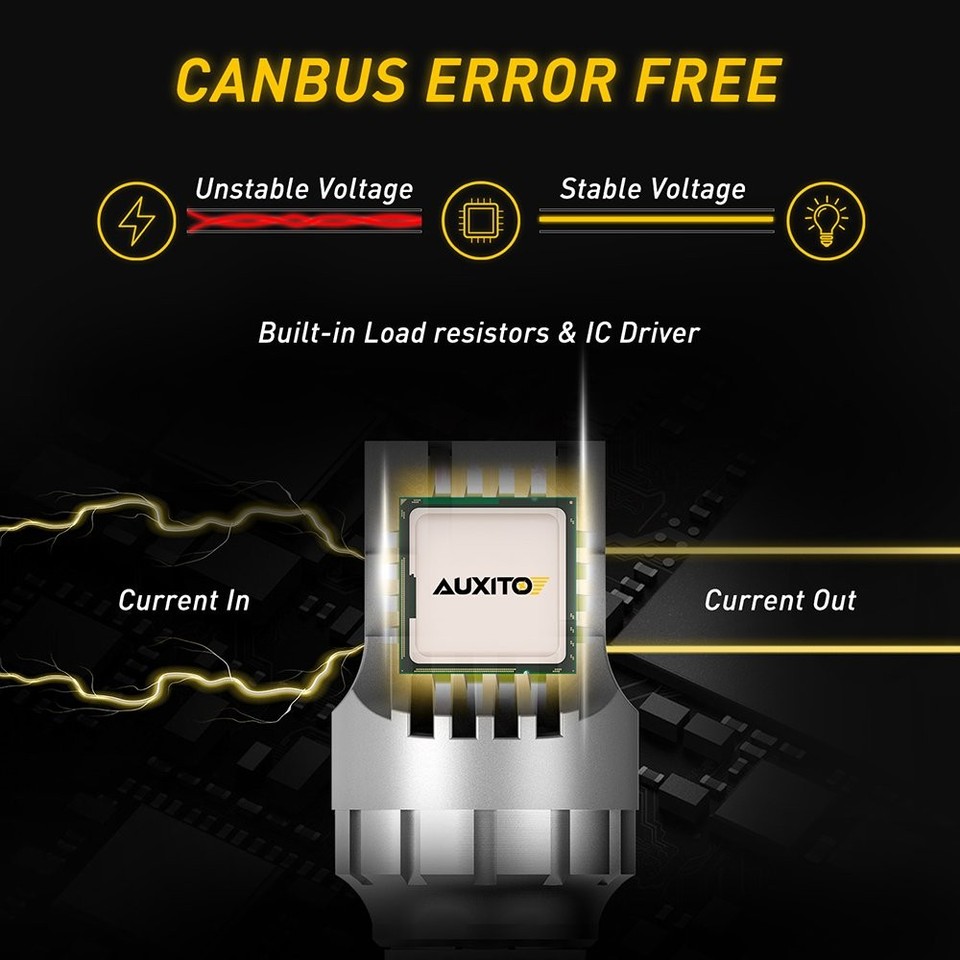 4x 7444 7443 7440 LED 360° Beam Tail Brake Stop Backup Reverse Turn ...