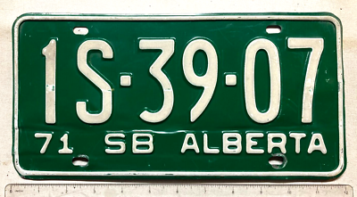 1971 Alberta "SB" (School Bus) License Plate 1S-39-07 | eBay