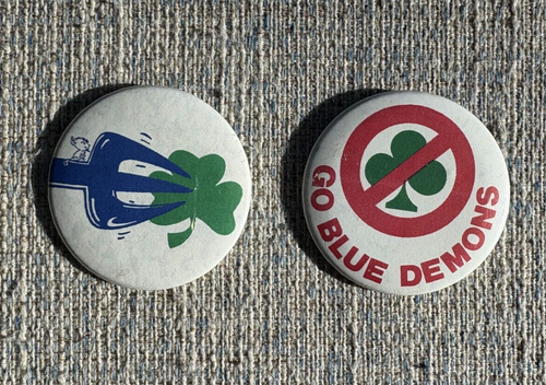2 Vintage 80's DePaul University Blue Demons Button Pins NCAA ...
