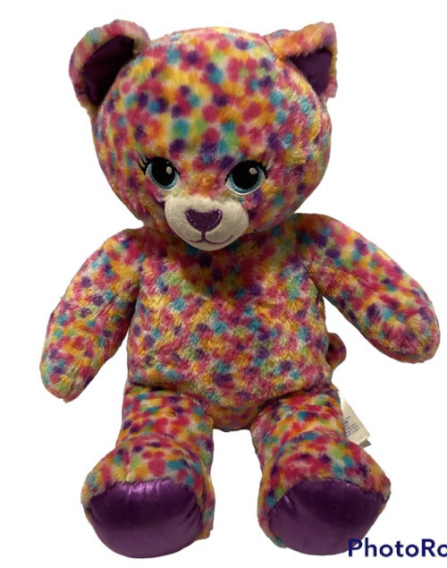 Build A Bear 2017 Leopard Cat Kitty Rainbow Confetti 16.5” Plush ...