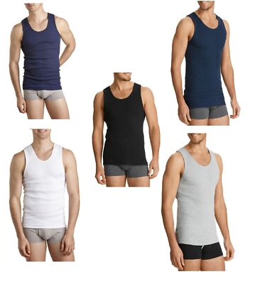 Mens Bonds 4 Pack Singlets Chesty Navy White Black Cotton Vest Singlet ...