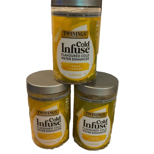 Lot Of 3 Twinings Cold Infuse Lemon & Ginger Cold Water Enhancer - 36 ...