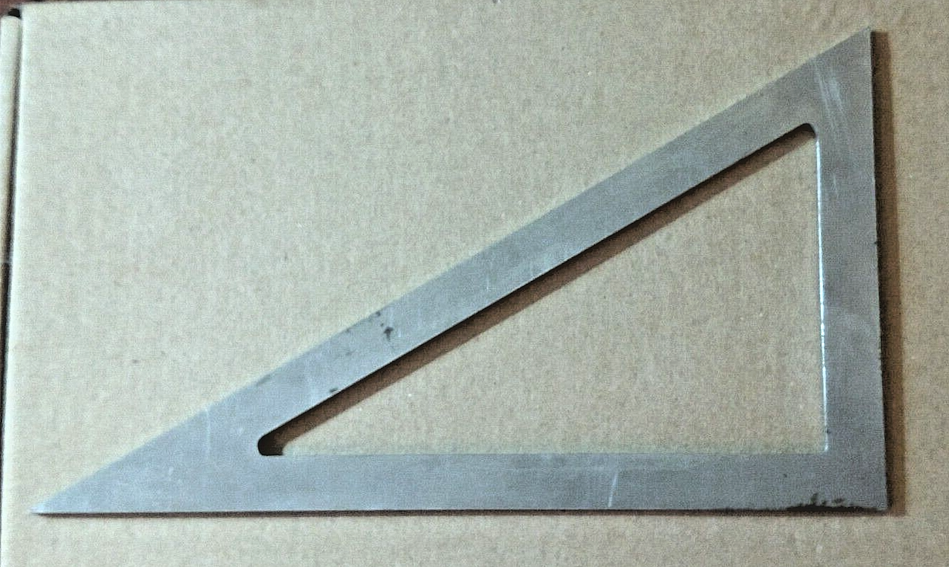 Machinist Steel Drafting Tool 90 60 30 Degree - 1/8" Thick Triangle ...