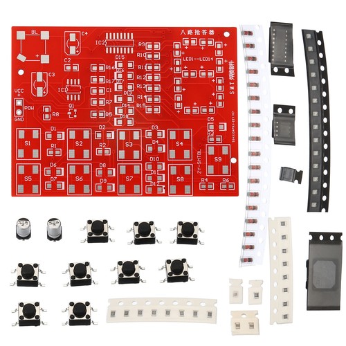 Soldering Practice Board, Electronics Kit PCB Board DIY 8ch Digital ...