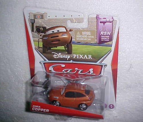 DISNEY PIXAR CARS "CORA COPPER" NEW RACING SPORTS NETWORK DIECAST CAR ...