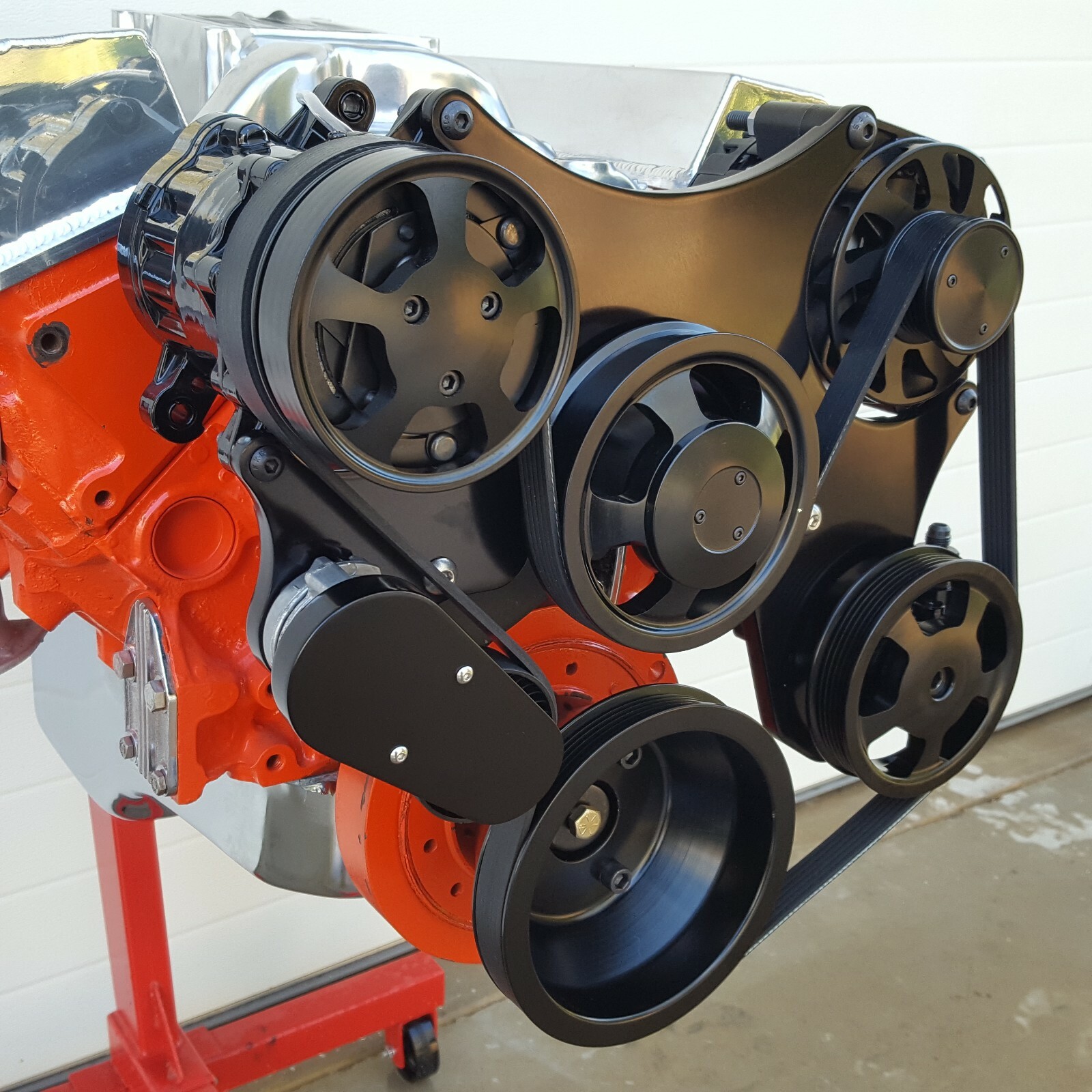 Small Block Chevy Serpentine Kit Front Drive System Black SBC 305 327 ...