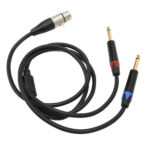 Dual 6.35mm Male To XLR Female Cable 24K Gold Plated Connectors Dual 1/ ...