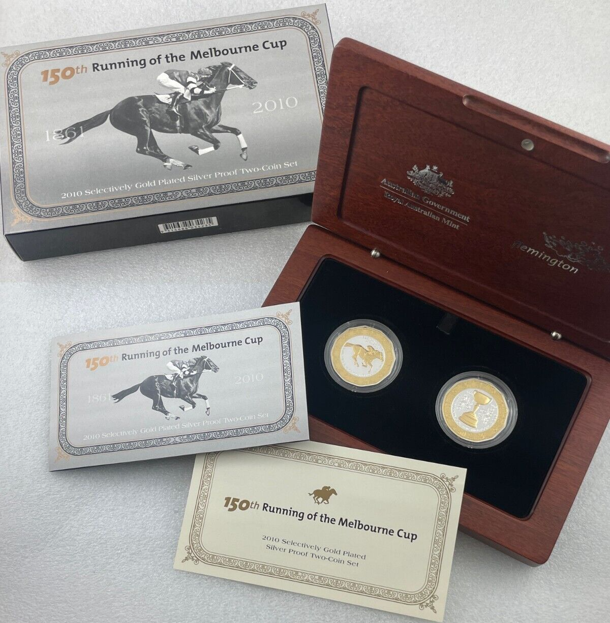 2010 Australia 150th Running of the Melbourne Cup Gold Plated 50c Proof ...
