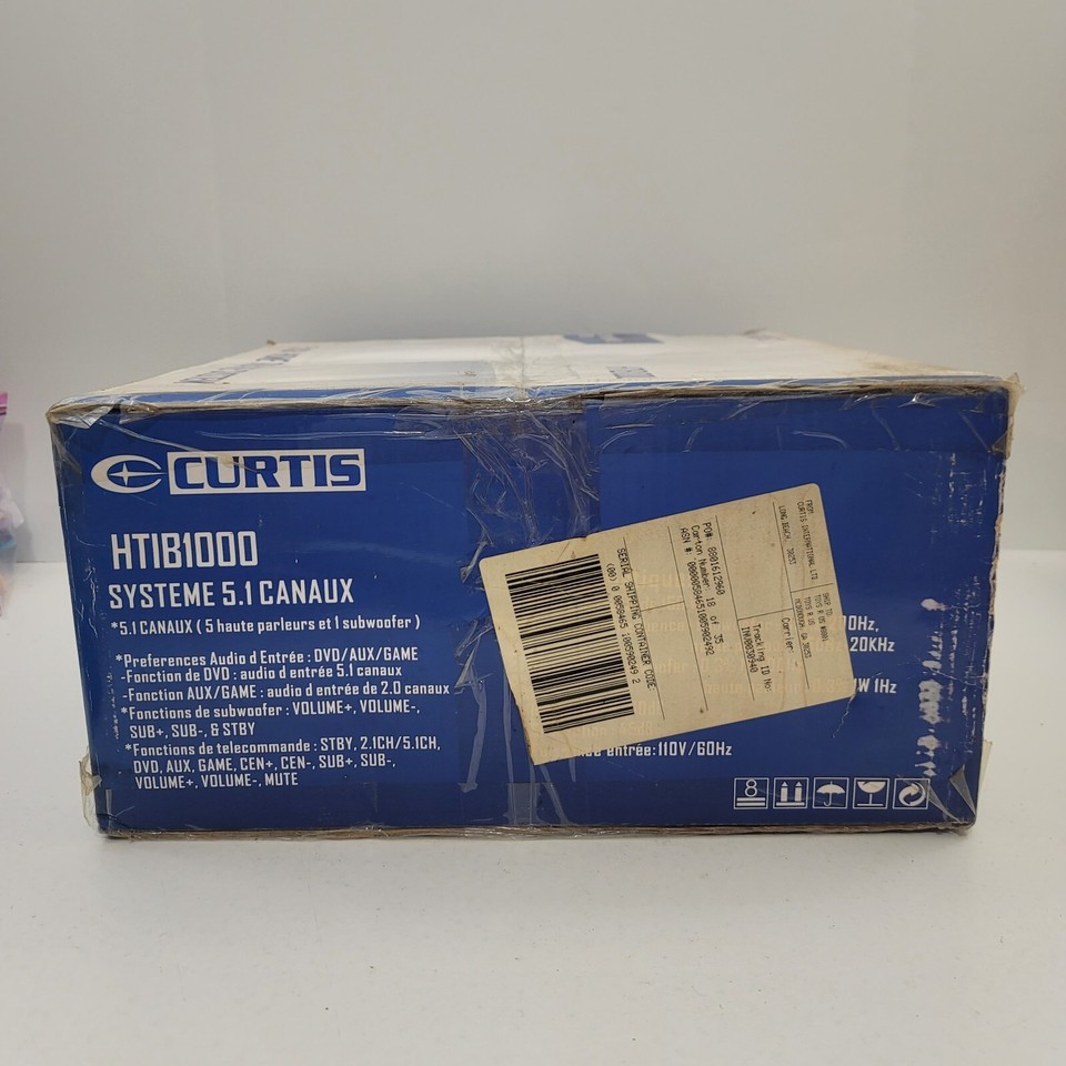 Curtis HTIB1000 5.1 CH Home Theatre System 5 Speakers & 1 Subwoofer New ...