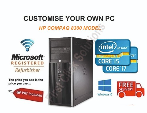 HP 8300 CMT Office PC Quad Core i5 i7 RAM HDD SSD Windows 10 Desktop ...