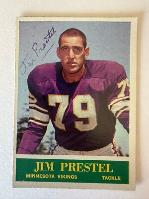 1964 Philadelphia Jim Prestel Signed Card Auto Autograph NFL Minnesota ...