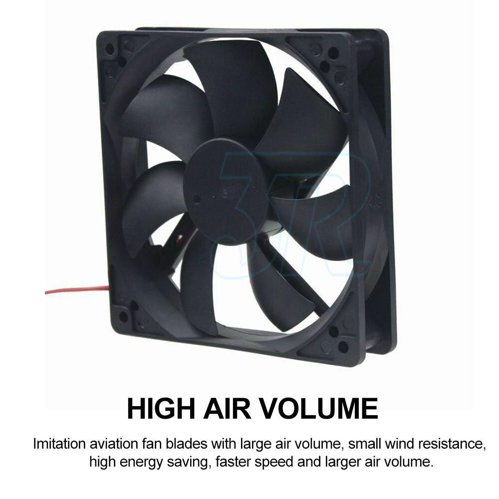 2x 120mm 2Pin 12V Cooling Fan dual Ball Bearing PC Brushless Silent Fan ...