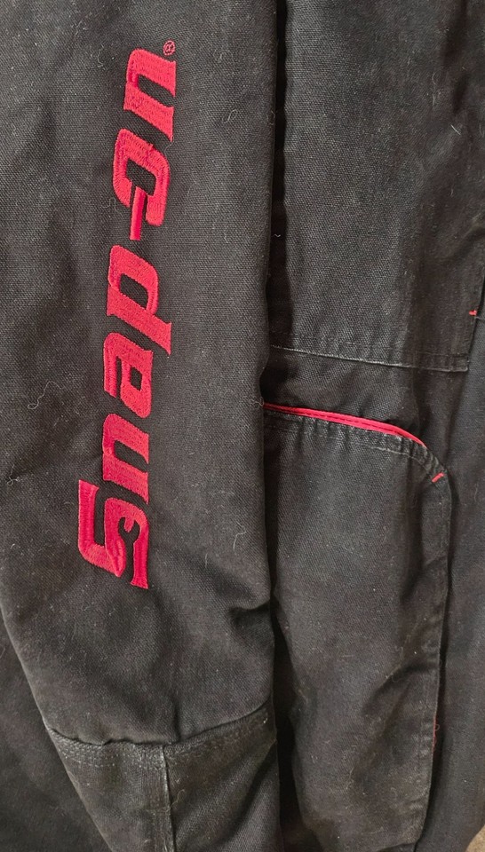 2012 Snap-On Tools Canvas Hooded Work Jacket Mens XL Black Embroidered ...
