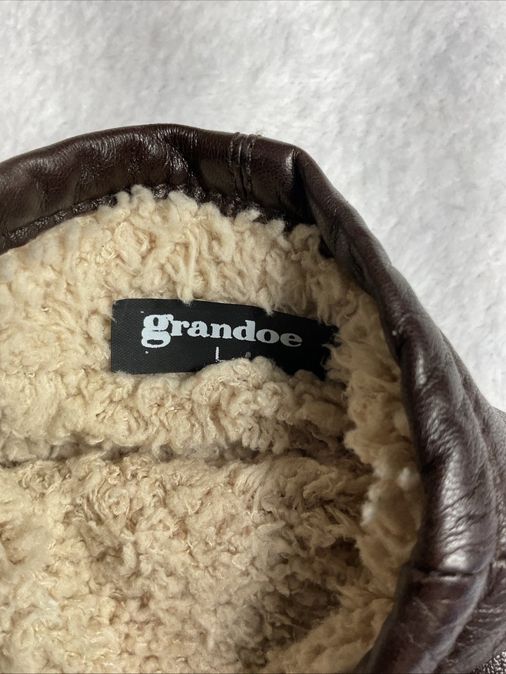 Grandoe Vintage Brown leather Sherpa Lined Gloves Unisex size L | eBay