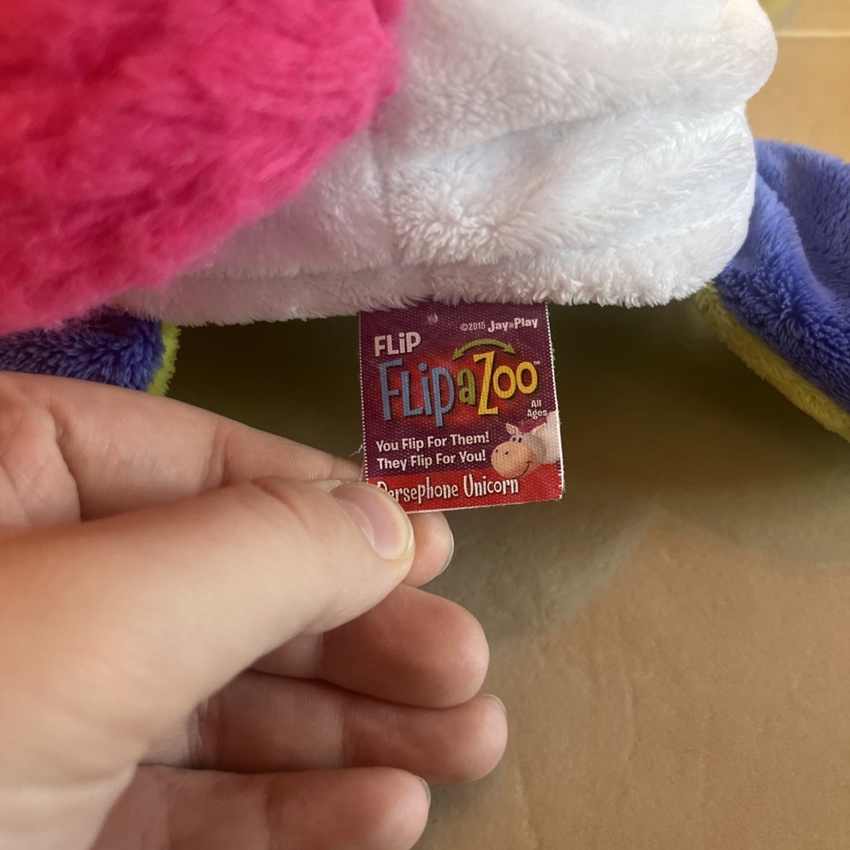 Flip-A-Zoo 2 In 1 Stuffed Plush Animal ~ Persephone Unicorn + Imogen ...