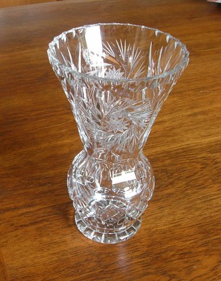Lovely Large Lead CRYSTAL VASE PINWHEEL with STAR Glass 8 1/4" Tall ...