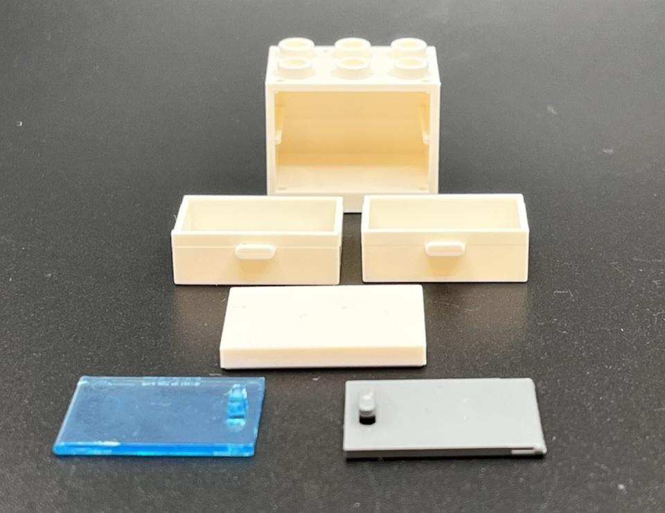 Lego Dresser White Drawers Cabinet 3 Different Doors Tile 7 Pieces ...