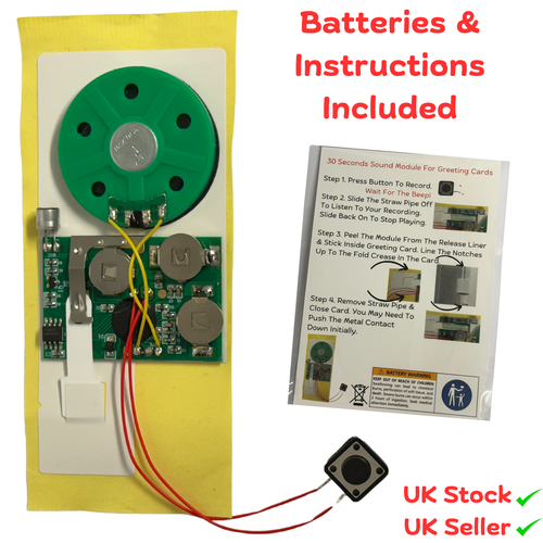 30s Greeting Card Recordable Voice Chip | DIY Sound Module Music ...