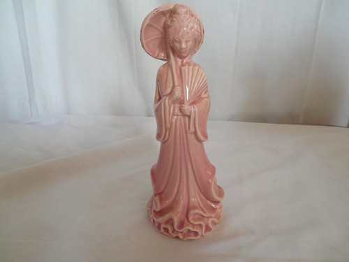 Vintage MCM pink ceramic Geisha lamp base only 8" | eBay