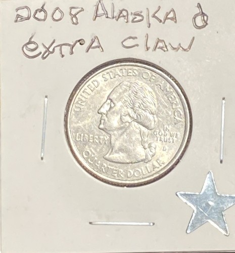 2008 D Quarter Alaska error extra bear claw. | eBay