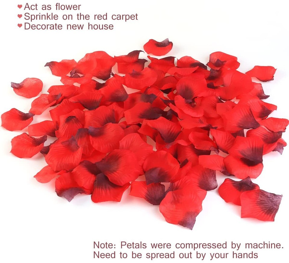 5000PCS Red Artificial Fake Rose Petals Wedding Event Romantic Night ...