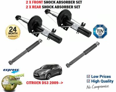 FOR CITROEN DS3 2009-> NEW 2X FRONT + 2X REAR SHOCK ABSORBER SHOCKER ...