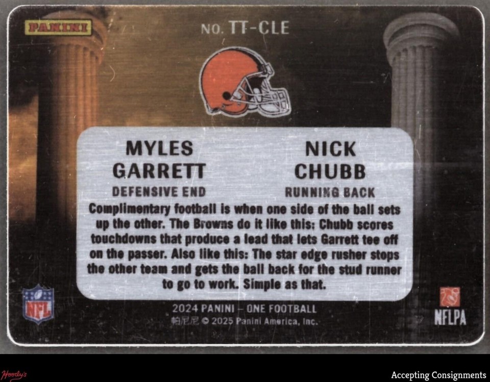 2024 Panini One Team Titans Metal Nick Chubb & Myles Garrett SP BROWNS ...