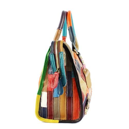 Designer Women's Genuine Leather Multi-color Handbag Satchel Tote ...