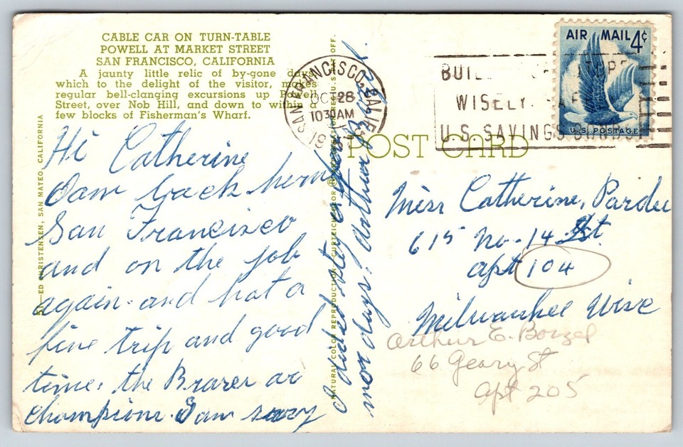 San Francisco CA Cable Car Powell Washington Jackson Market Street ...
