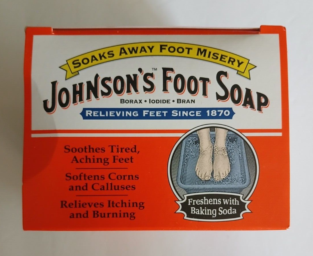 1 Box Johnsons Foot Soap 8 Packets Soothes Tired Aching Feet Softens ...