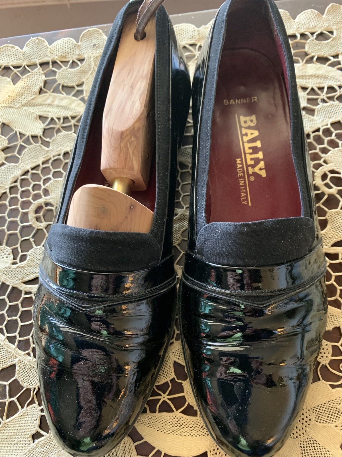 Bally Banner Black Patent Leather Tuxedo Loafers Men … - Gem