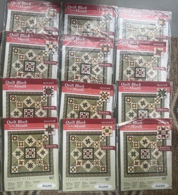 Jo-Ann Quilt Block Of The Month Legacy Star All NEW SEALED 12 Block ...