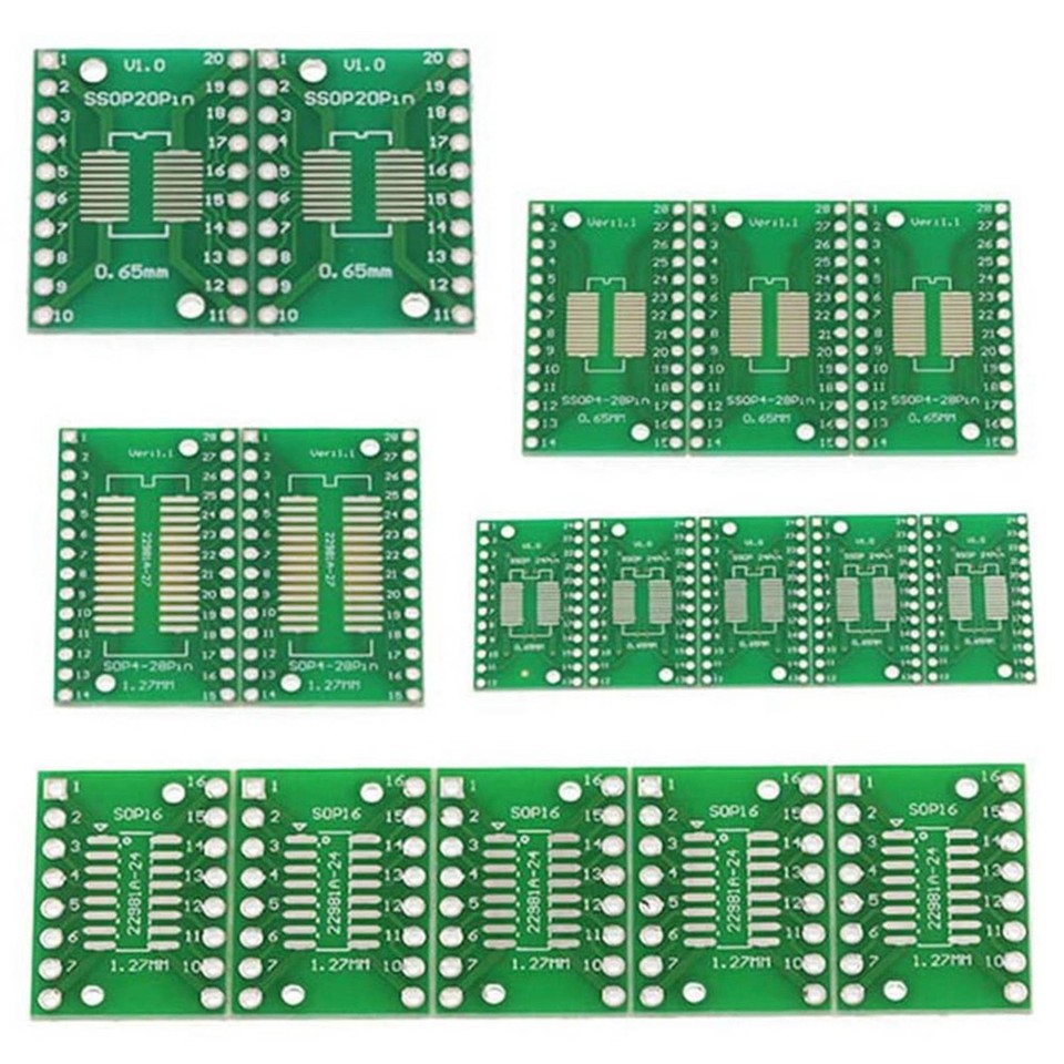 105Pcs PCB Board Kit SMD Turn to DIP SOP MSOP SSOP TSSOP SOT23 8 10 14 ...