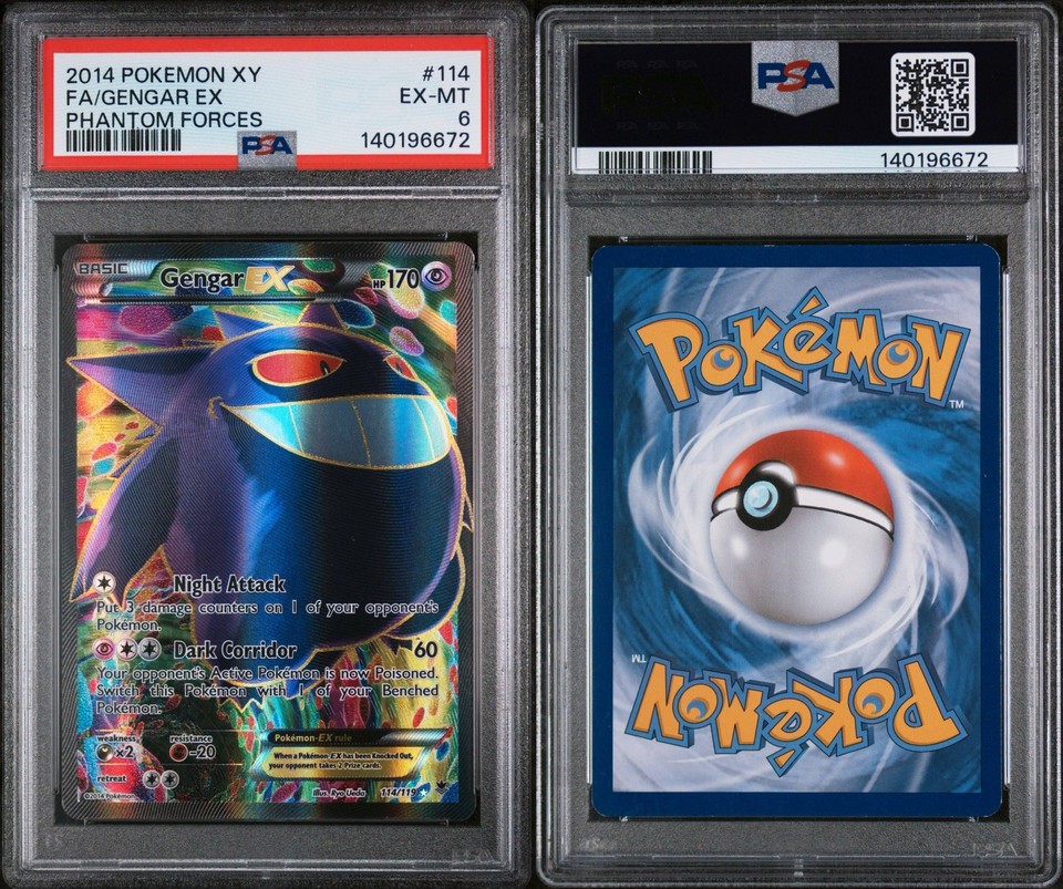 2014 POKEMON XY PHANTOM FORCES #114 FULL ART/GENGAR EX PSA 6 | eBay