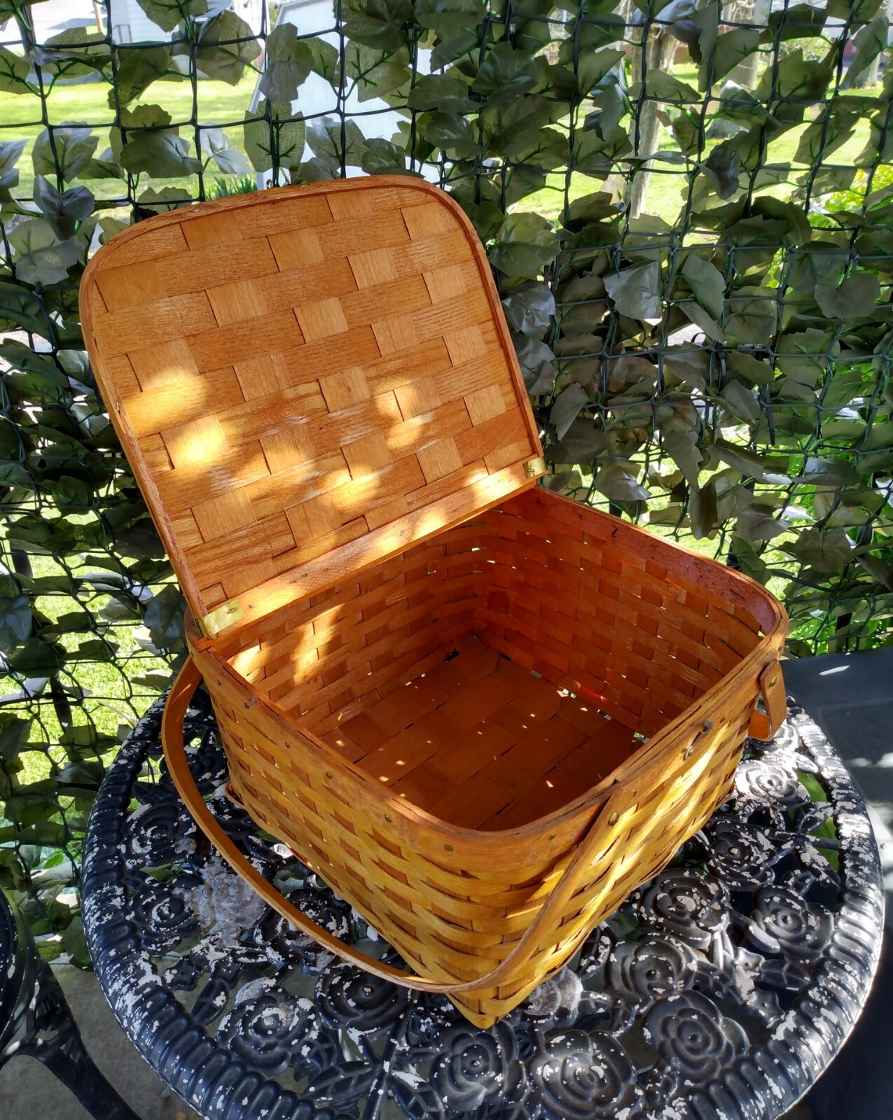 Vintage Rindge Pie Basket Hinge Lid Swivel Handles Mushroom Design New ...