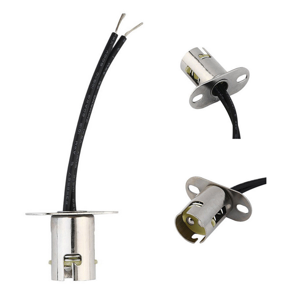 Universal 2PC 1157 BAY15D LED Light Lamp Bulb Socket Holder With Wire ...