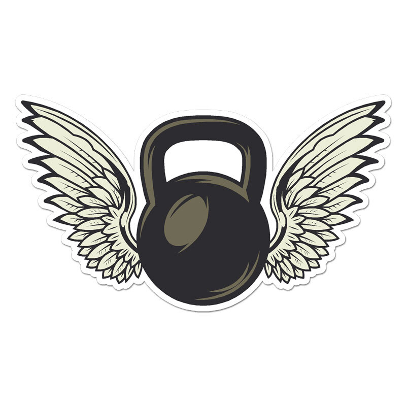 Kettlebell Weight Wings, Vinyl Decal Sticker, Indoor Outdoor, 3 Sizes ...