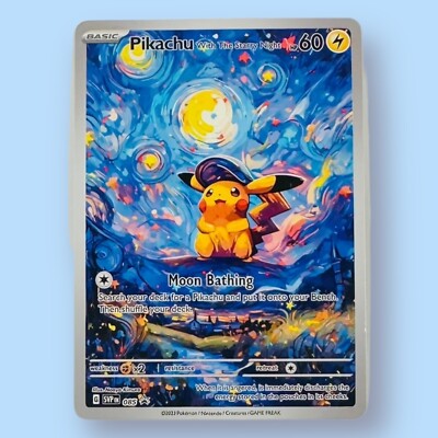 Pokemon Pikachu Starry Night Van Gogh Beautiful Moon ACG Star Trading ...