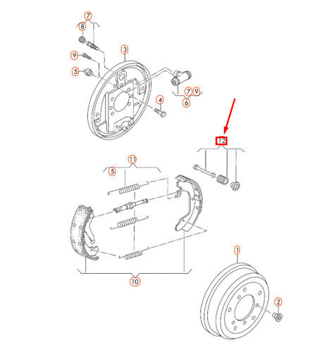 OEM VW AMAROK REAR BRAKE SHOES FASTENING PARTS SET 2H0698545 GENUINE | eBay