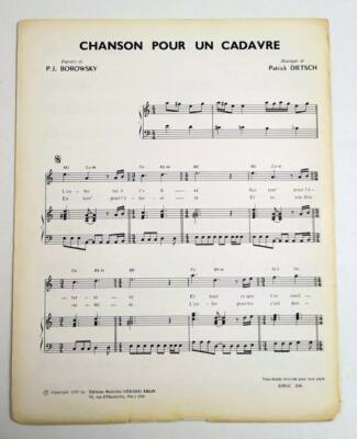 Partition sheet music PATRICK DIETSCH (MARTIN CIRCUS) : Chanson pour ...