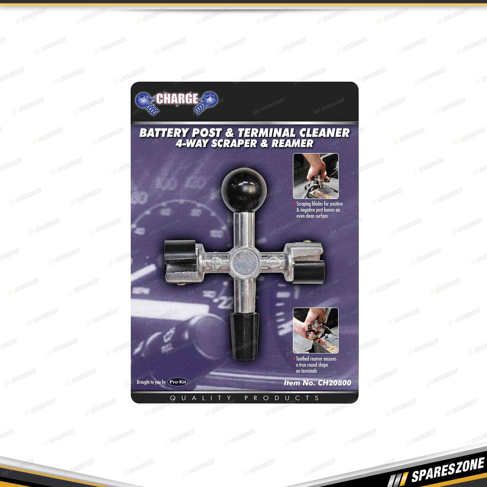 1x Charge Battery Post & Terminal Cleaner - 4-Way Scraper & Reamer ...