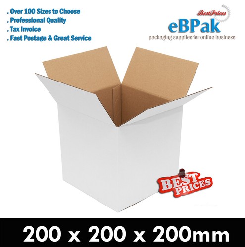 25x Mailing Box 200 x 200 x 200mm Regular Slotted Shipping Carton Cube ...