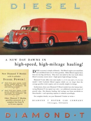 1937 Diamond T Diesel Trucks NEW Metal Sign: 12x16" and Free Shipping ...