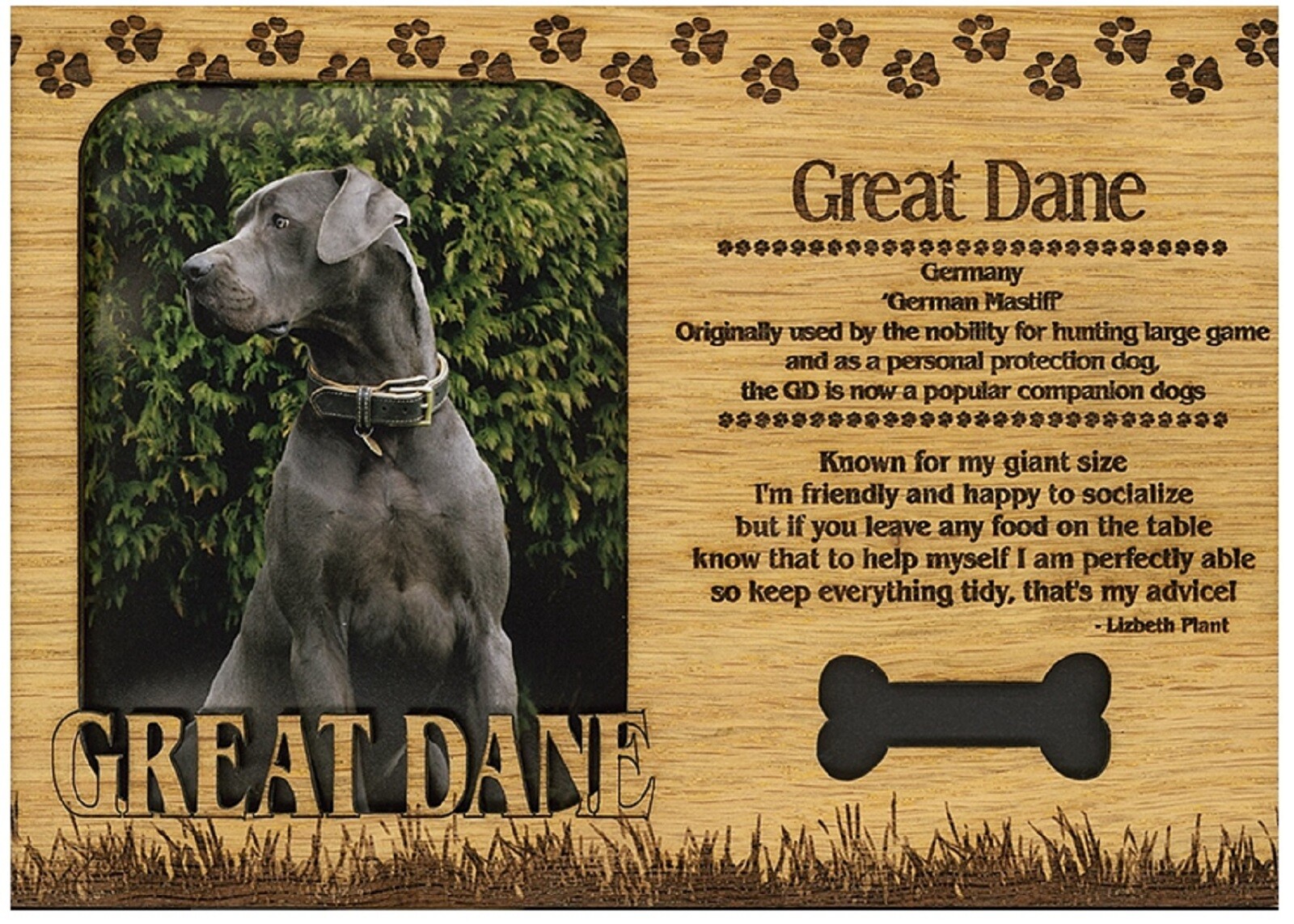 Great Dane Engraved Wood Picture Frame Magnet | eBay