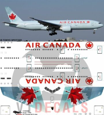 V1 Decals Boeing 777-200 Air Canada for 1/144 Minicraft Model Airplane ...